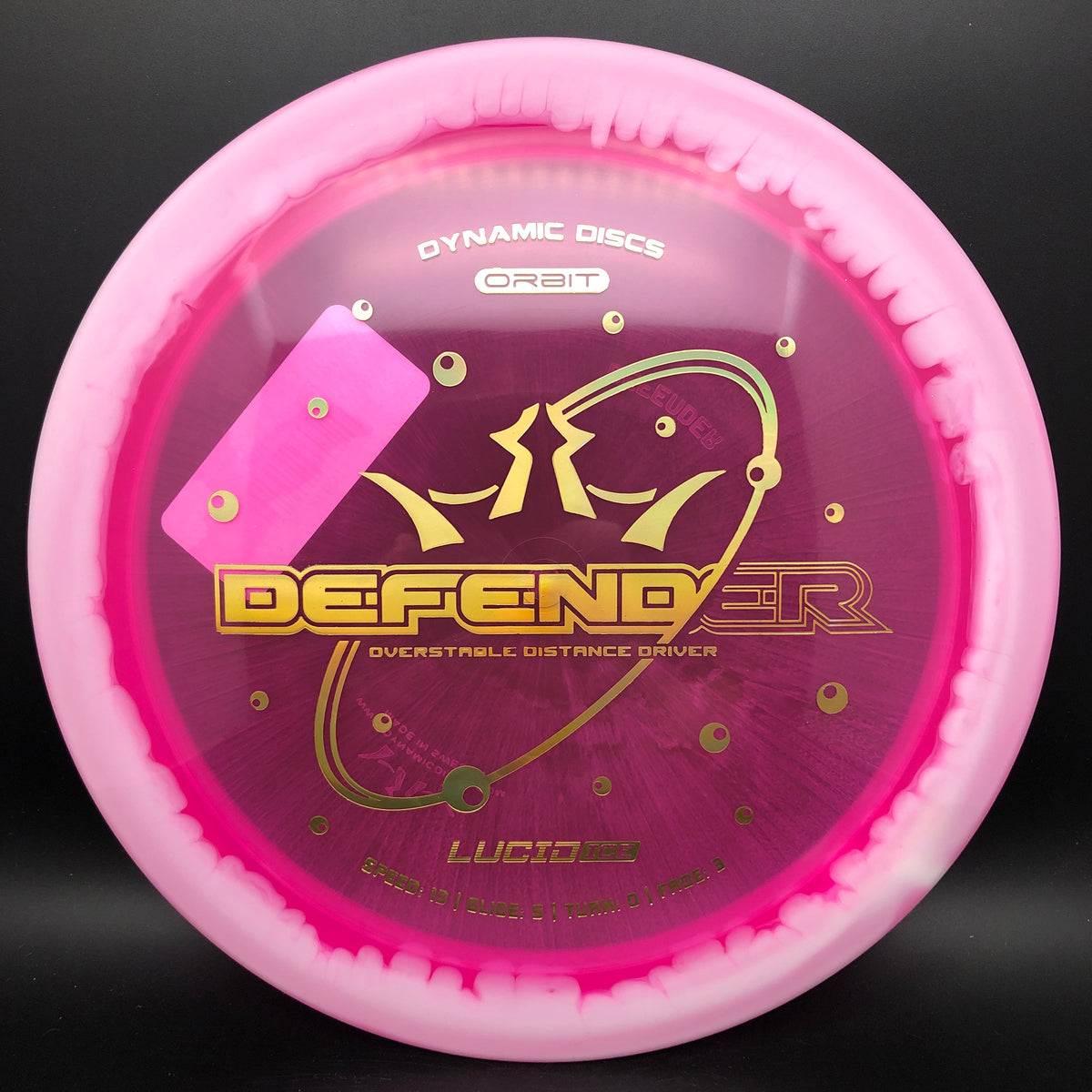 Dynamic Discs Lucid Ice Orbit Defender - Stock Stamp – Maverick Disc Golf